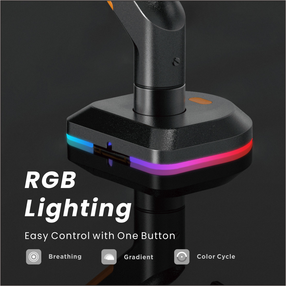 Single RGB Lighting Gaming Monitor Arm Stand Desk Mount – Ergox Australia
